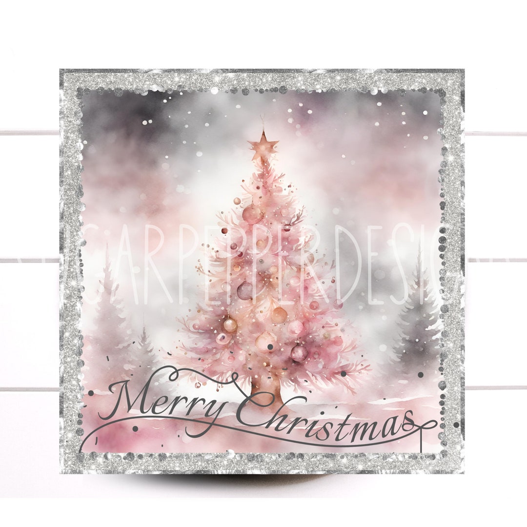 Wreath Sign, Blush Pink and Silver Merry Christmas Wreath Sign, Pink ...