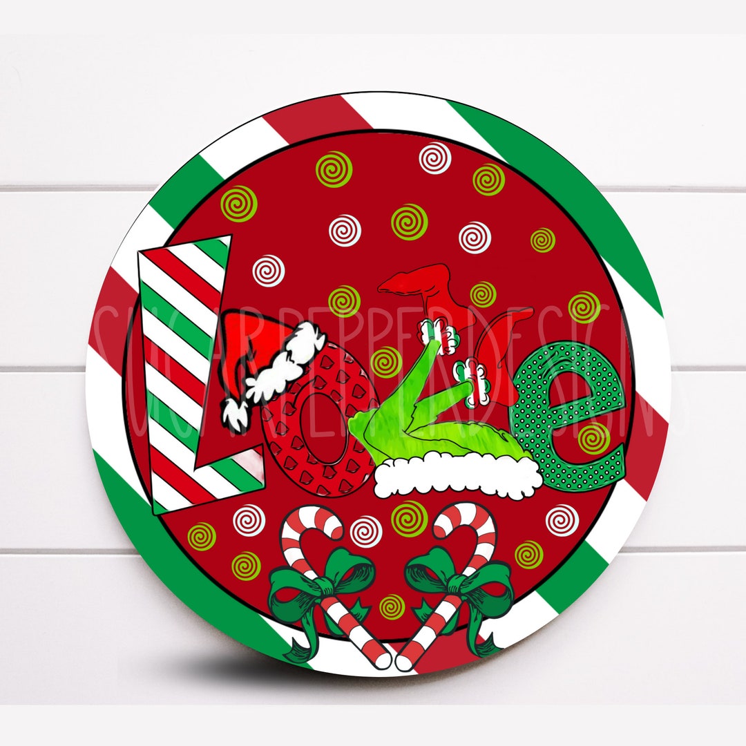 Wreath Sign, Elf Wreath Sign, Christmas Wreath Sign, Sugar Pepper ...