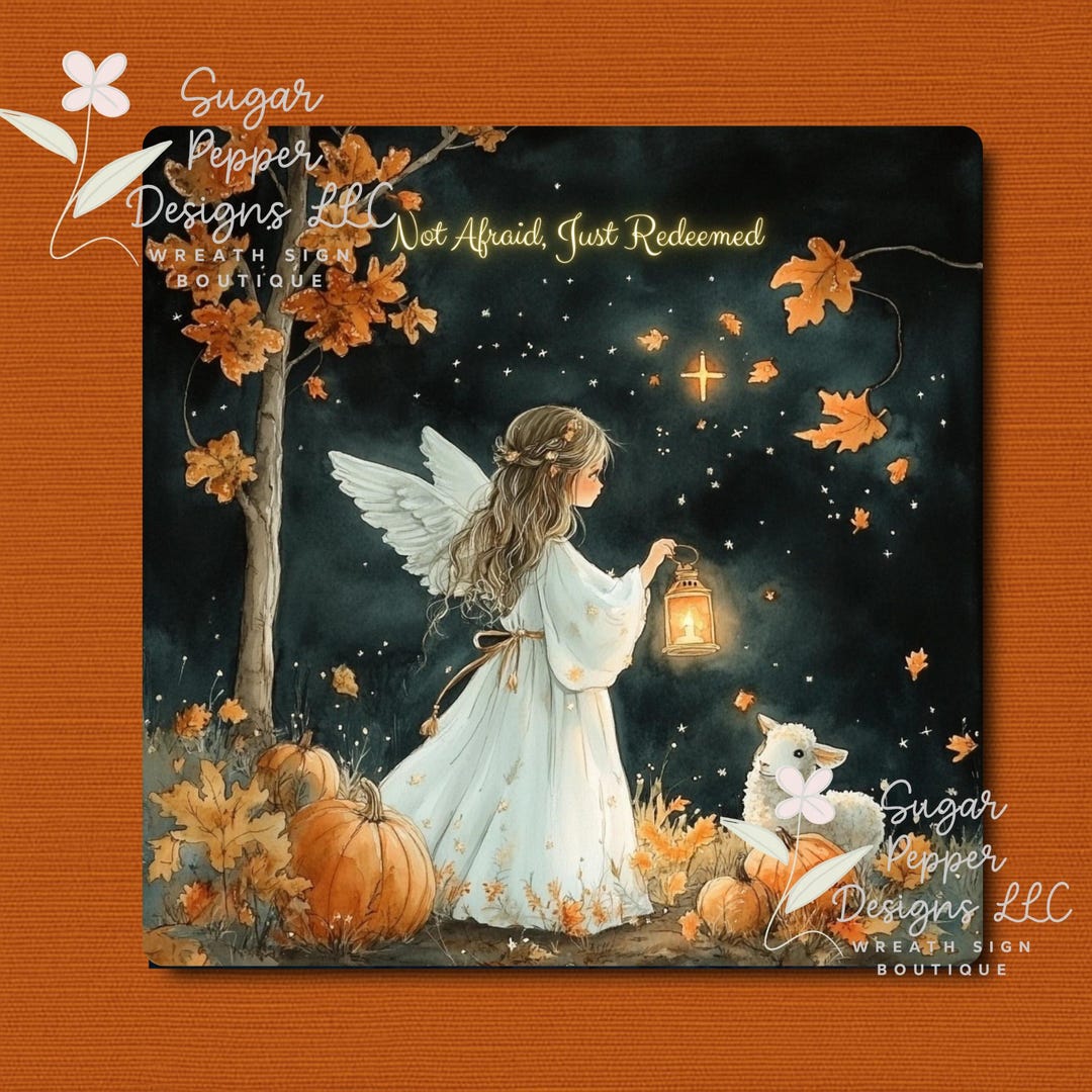 Not Afraid Just Redeemed Angel Wreath Sign for Wreaths Christian Fall ...