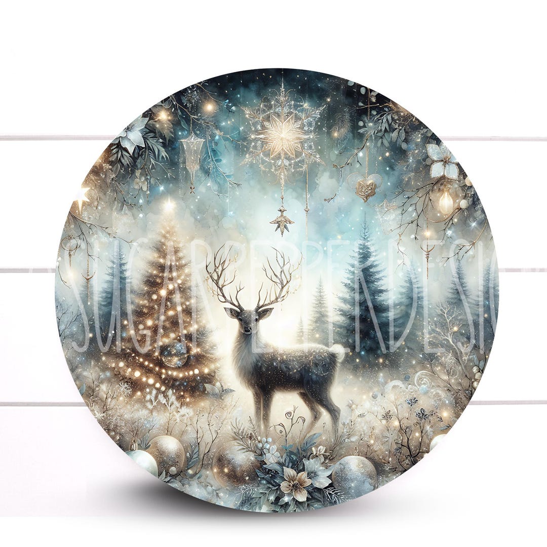 Wreath Sign, Winter Wonderland Wreath Sign, White, Blue, and Silver ...