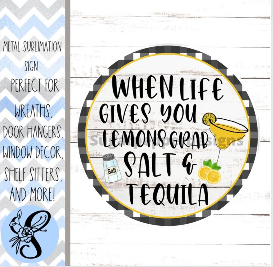 Wreath Sign, Lemon Wreath Sign, When Life Gives You Lemons Sign ...