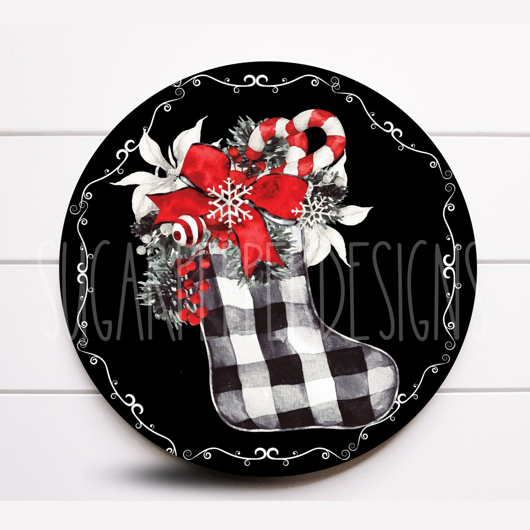 Wreath Sign, Christmas Wreath Sign, Round Metal Sign, Choose Your Size ...