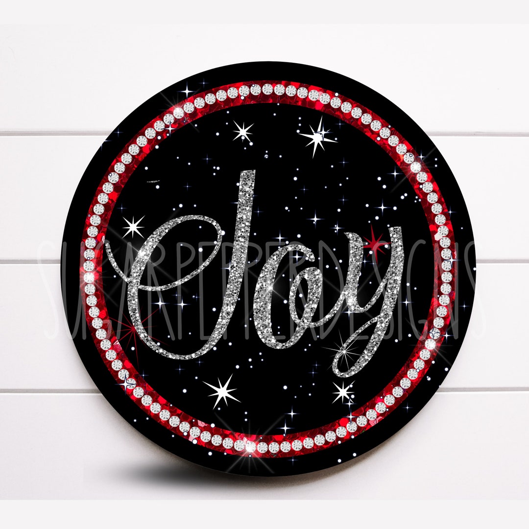 Wreath Sign, Joy Round Metal Wreath Sign, Christmas Tree Wreath Sign ...