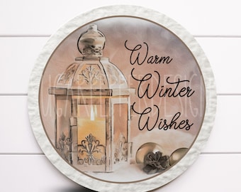 Deer in Woods 12 Inch Metal Sign, Snowy Deer Sign, Deer Sign for Wreath ...