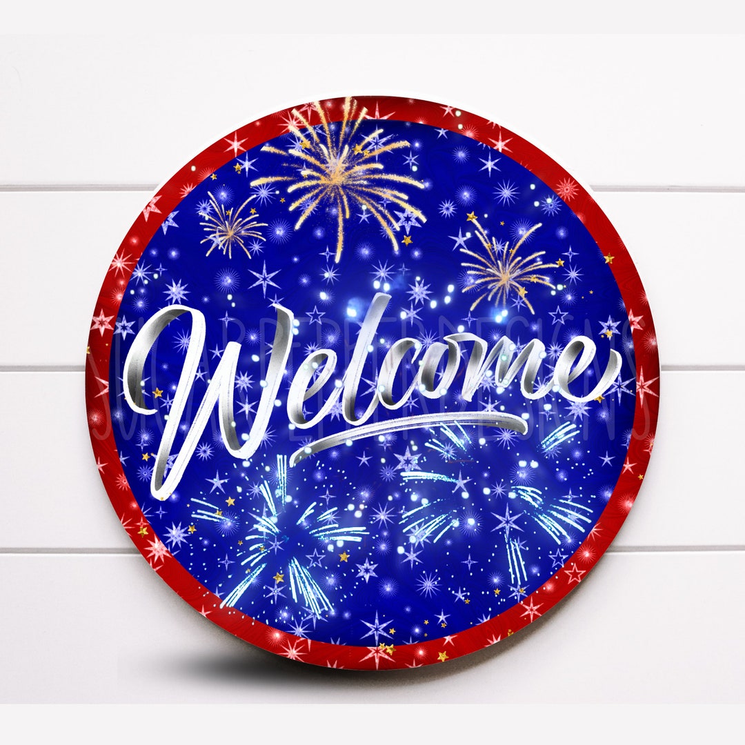 Wreath Sign, Patriotic Wreath Sign, Americana Wreath Sign, Door Decor ...