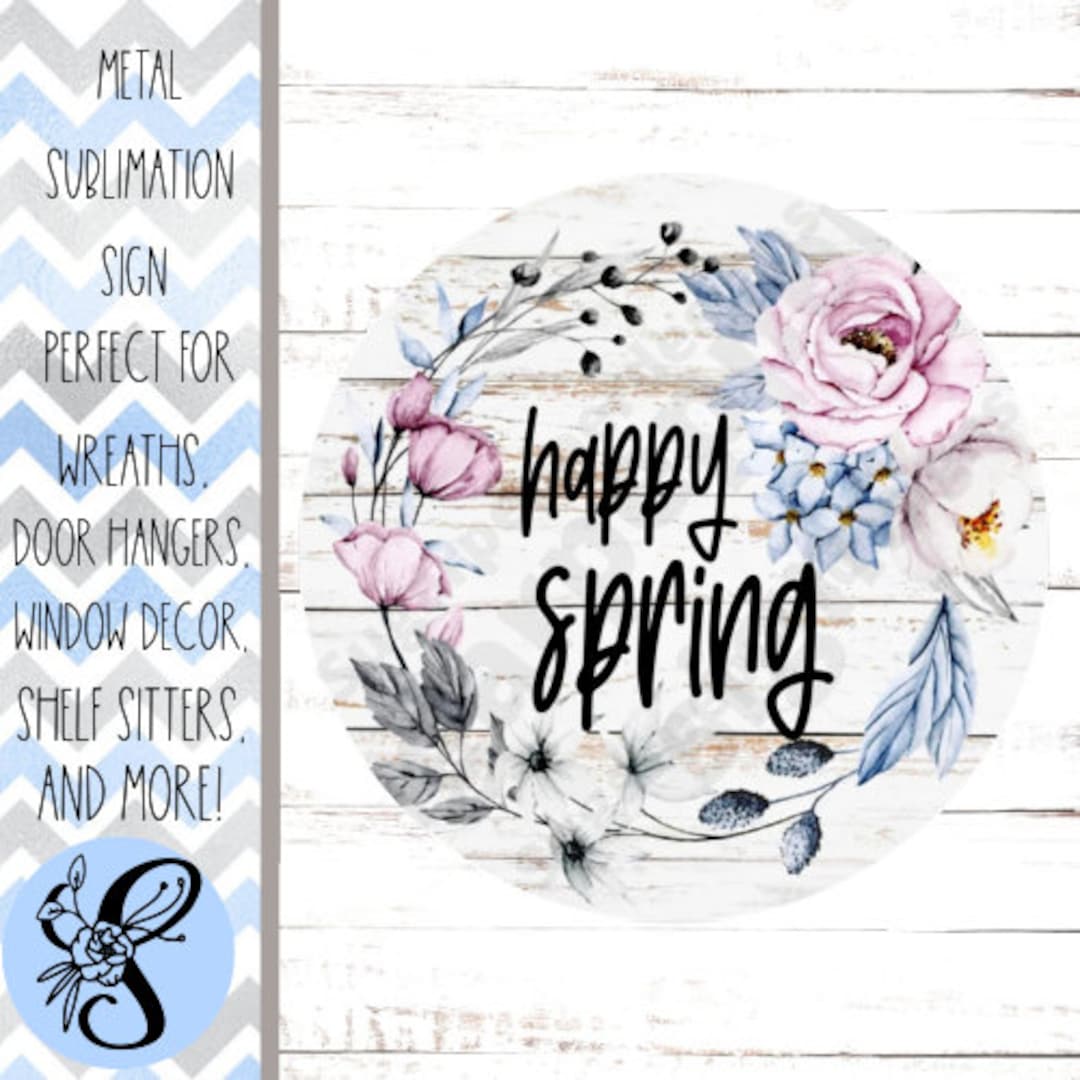 Round Wreath Sign Spring Wreath Sign Round Metal Wreath - Etsy