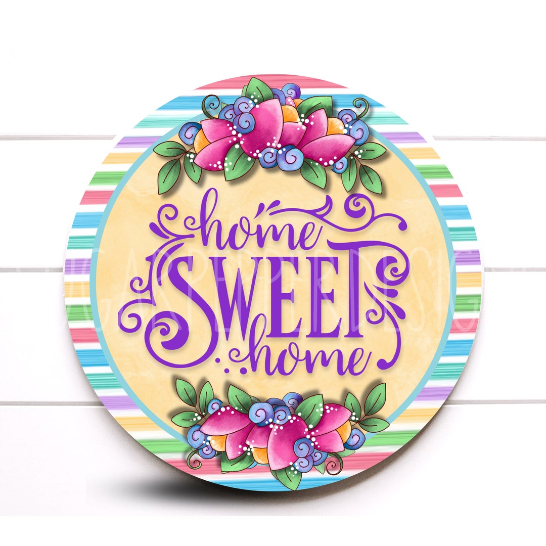 Wreath Sign, Spring Wreath Sign, Home Sweet Home Wreath Sign, Everyday ...