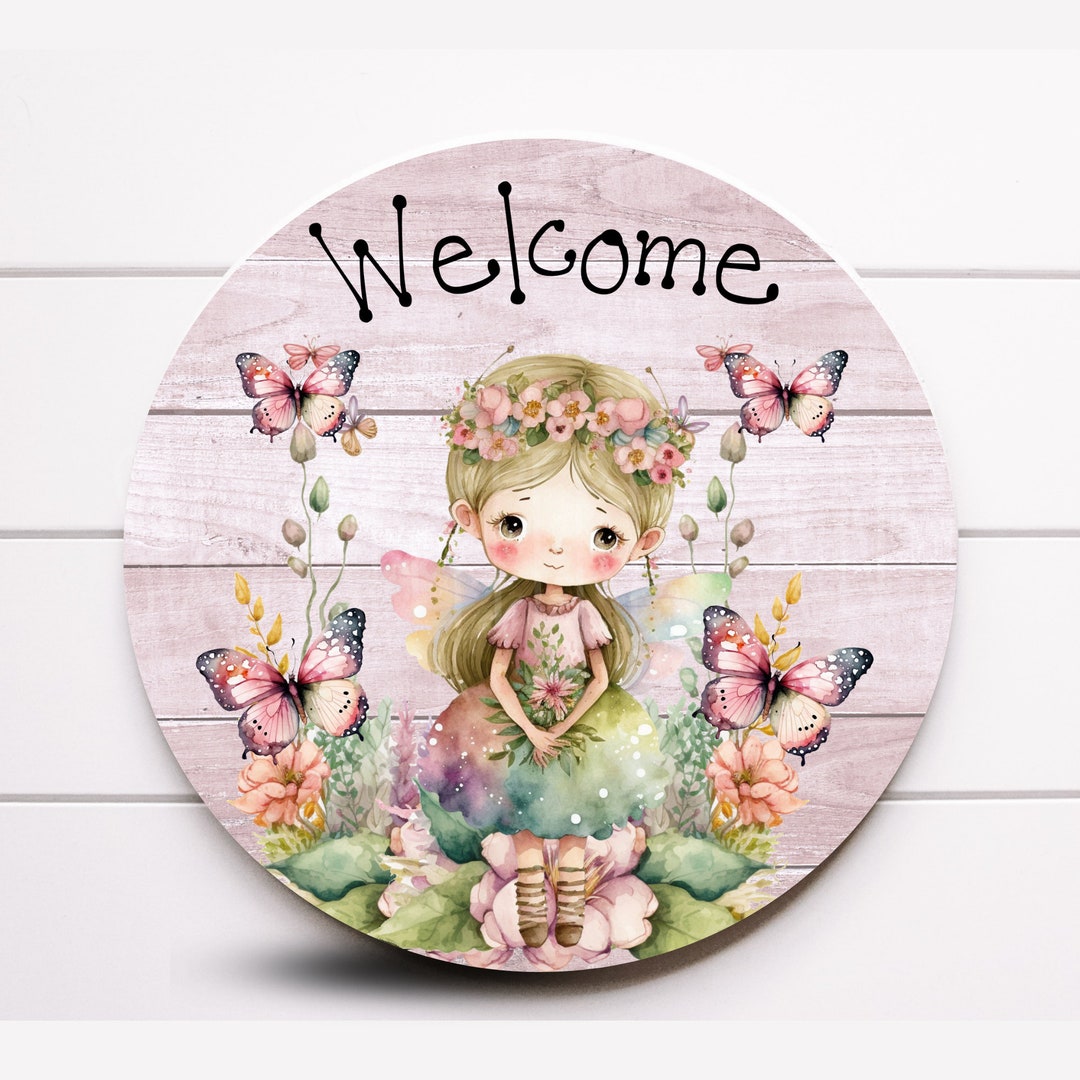 Fairy Wreath Sign Fairy Garden Wreath Sign Everyday Wreath - Etsy