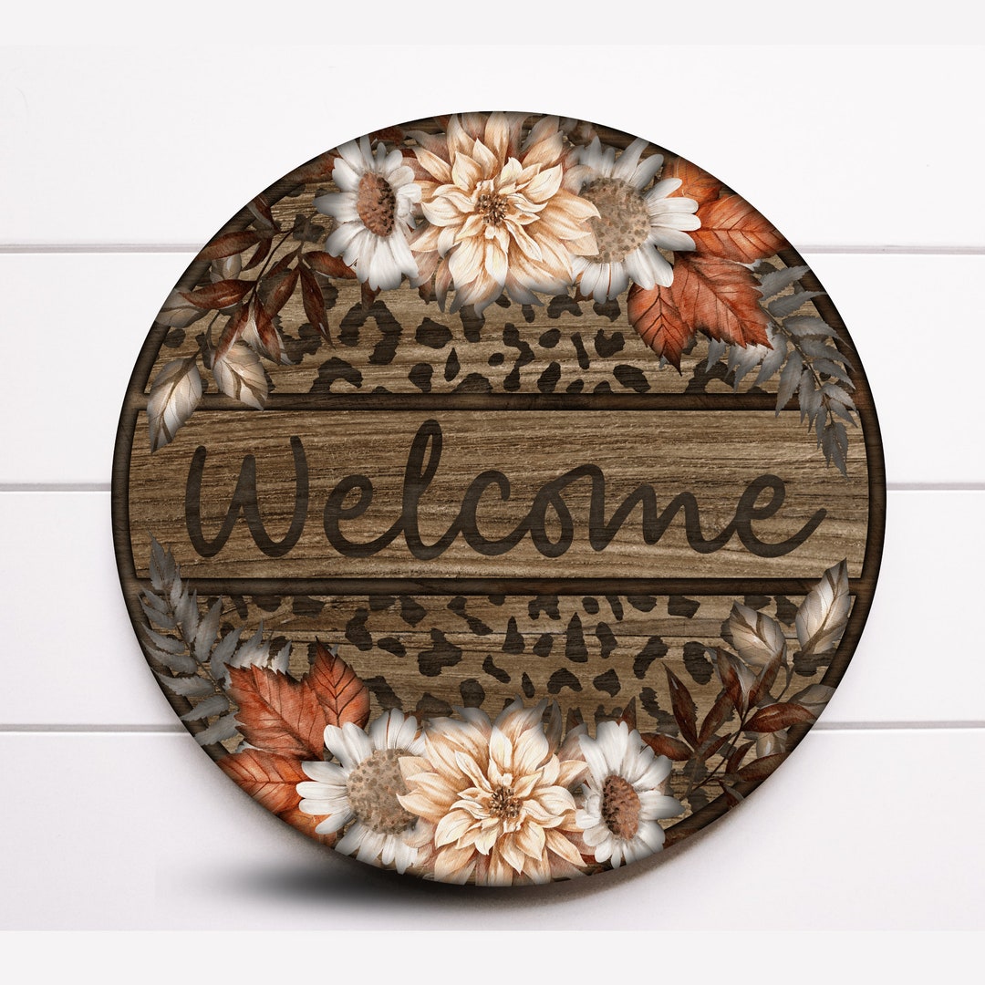 Wreath Sign, Fall Neutral Blessed Wreath Sign, Autumn Wreath Sign ...