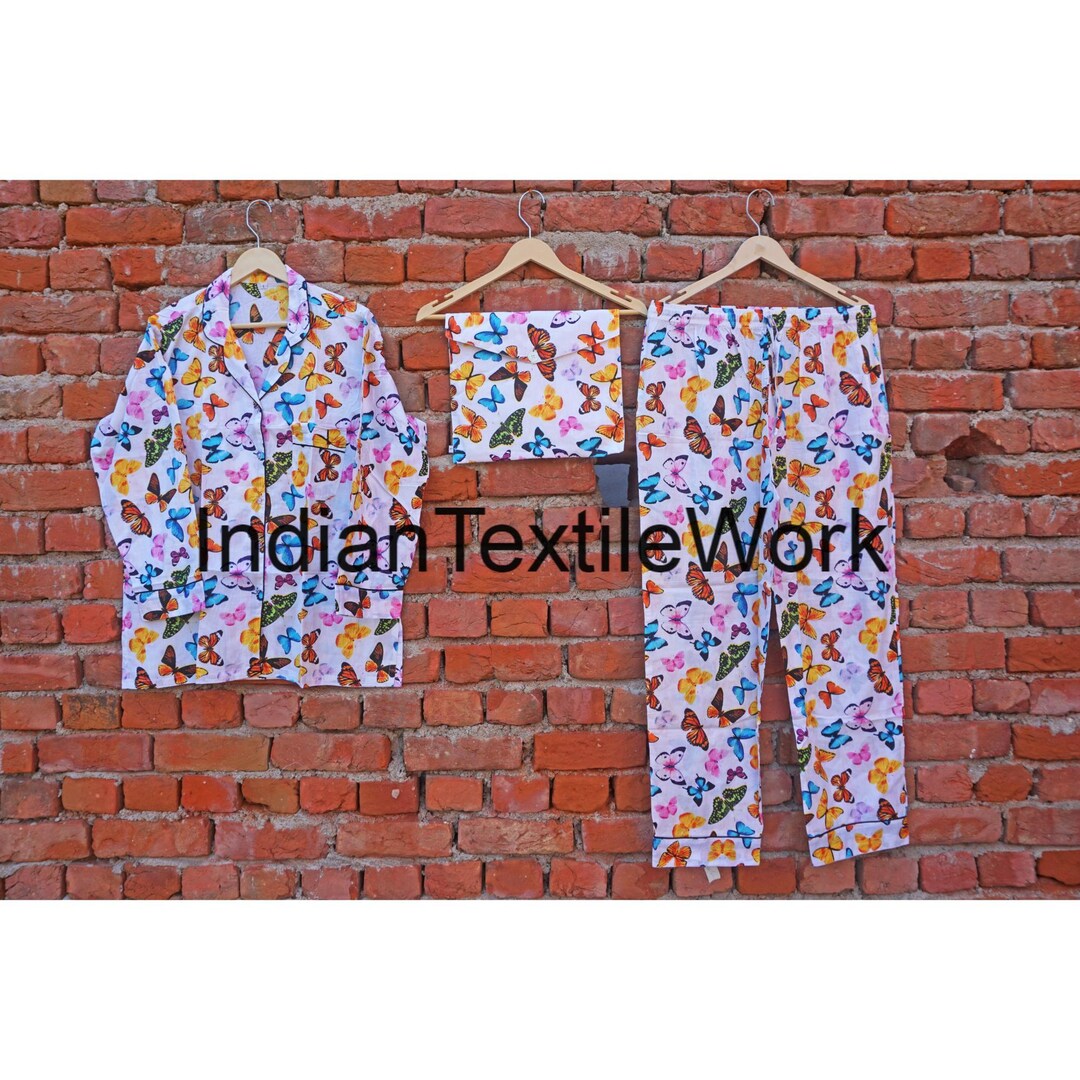 Adult Pyjamas/ Block Print Pure Cotton PJ Set, Indian Pajama Set ...