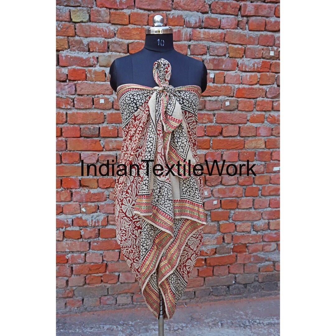 Bagru Print Sarong, Soft Cotton Scarf, Printed Scarf Cotton Boho Scarf ...