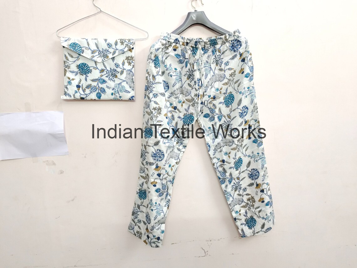 Indian Cotton Pajama Set Handmade Women Night Dress Cotton - Etsy