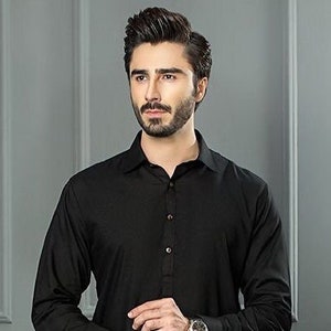Sherwaniformen Indian Stylish Ethnic Traditional Black Pathani Kurta ...