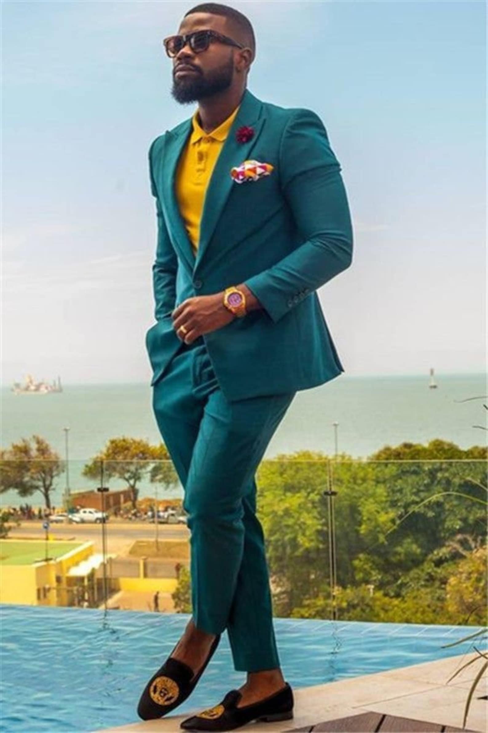 Teal Blue Slim Fit Suit: Men's Wedding, Party, or Groom Attire - Etsy