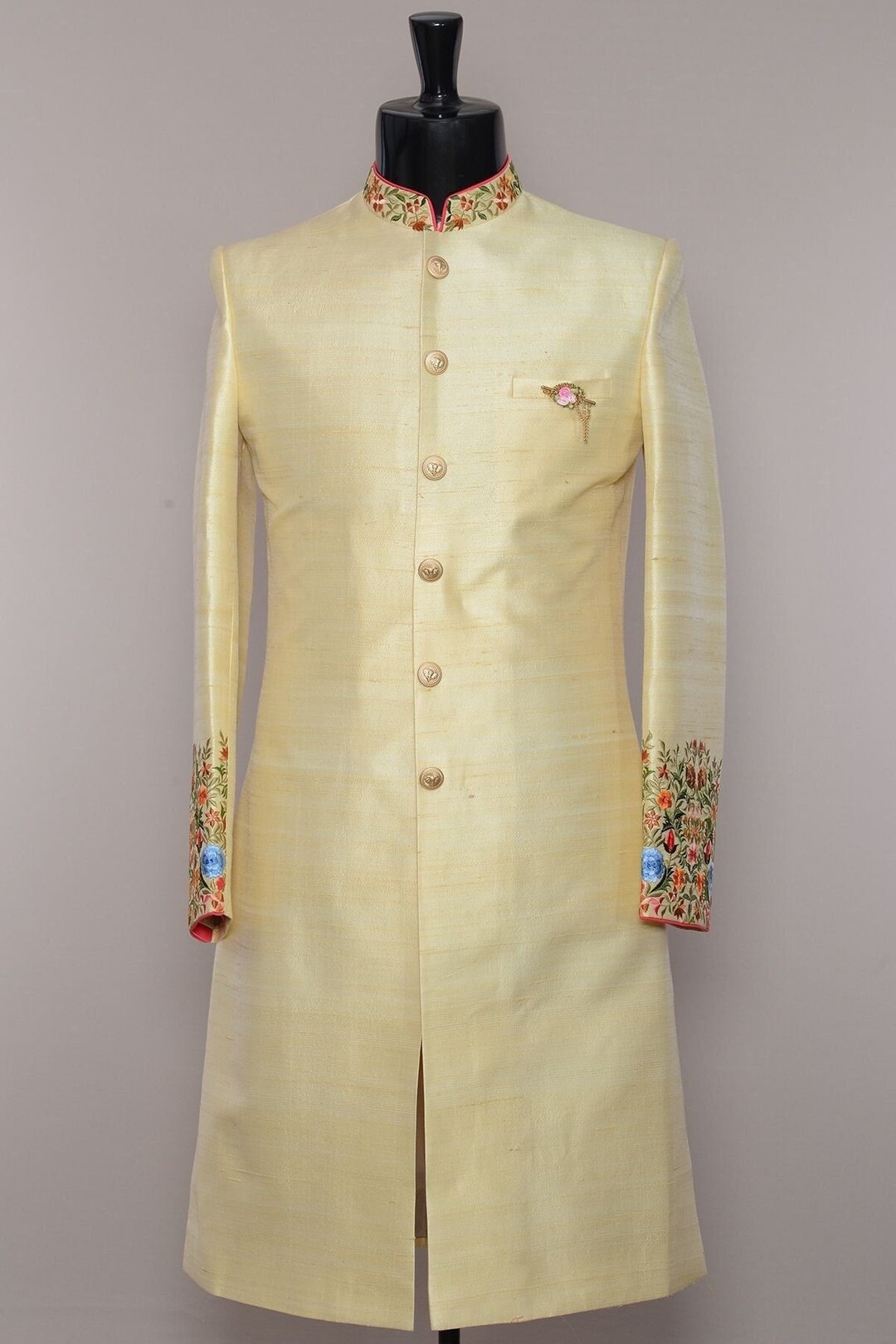 Banarasi Sherwani for Men Groom Outfit Silk Ethnic Wear Wedding Attier ...