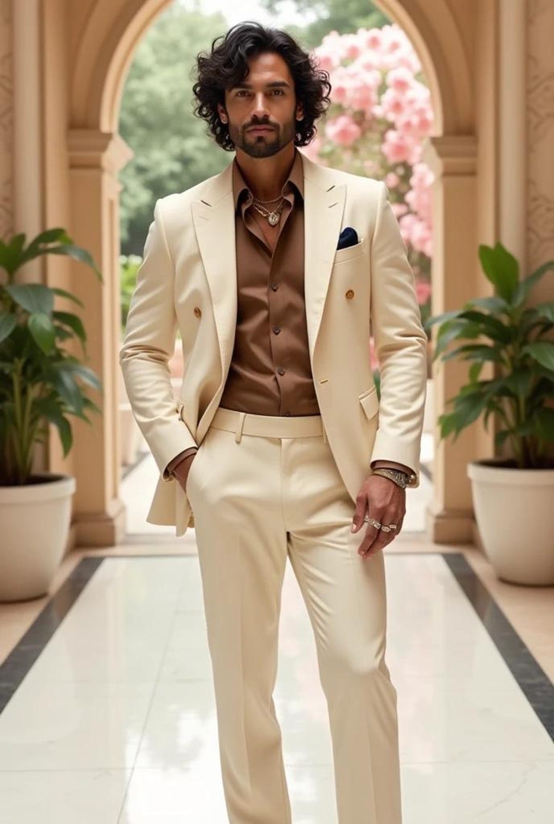 Ivory Designer Formal Suit for Men, Stylish Wedding Party Wear Groom ...