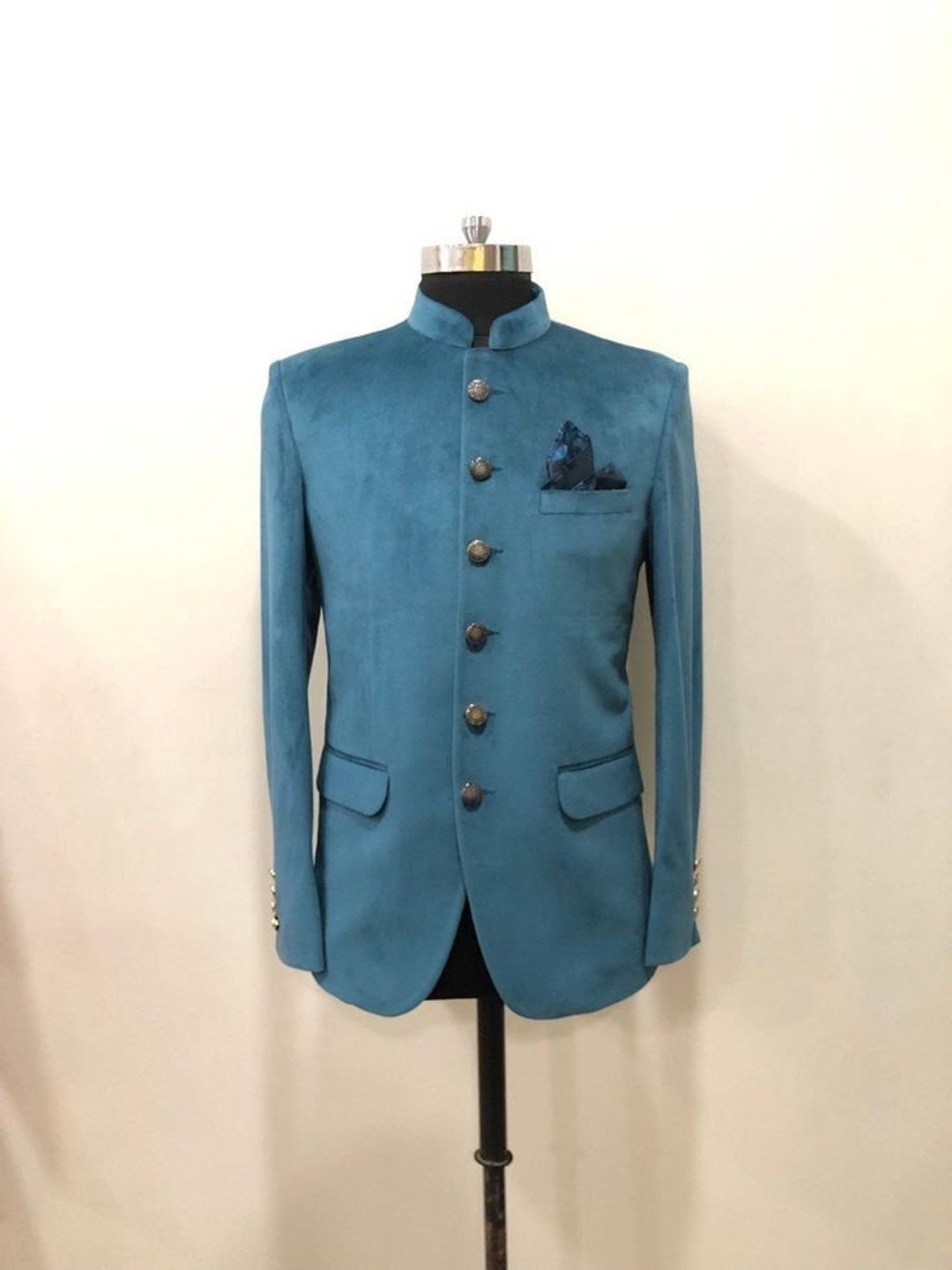 Sherwaniformen Indian Blue Bandh Gala Jacket Stylish Ethnic - Etsy