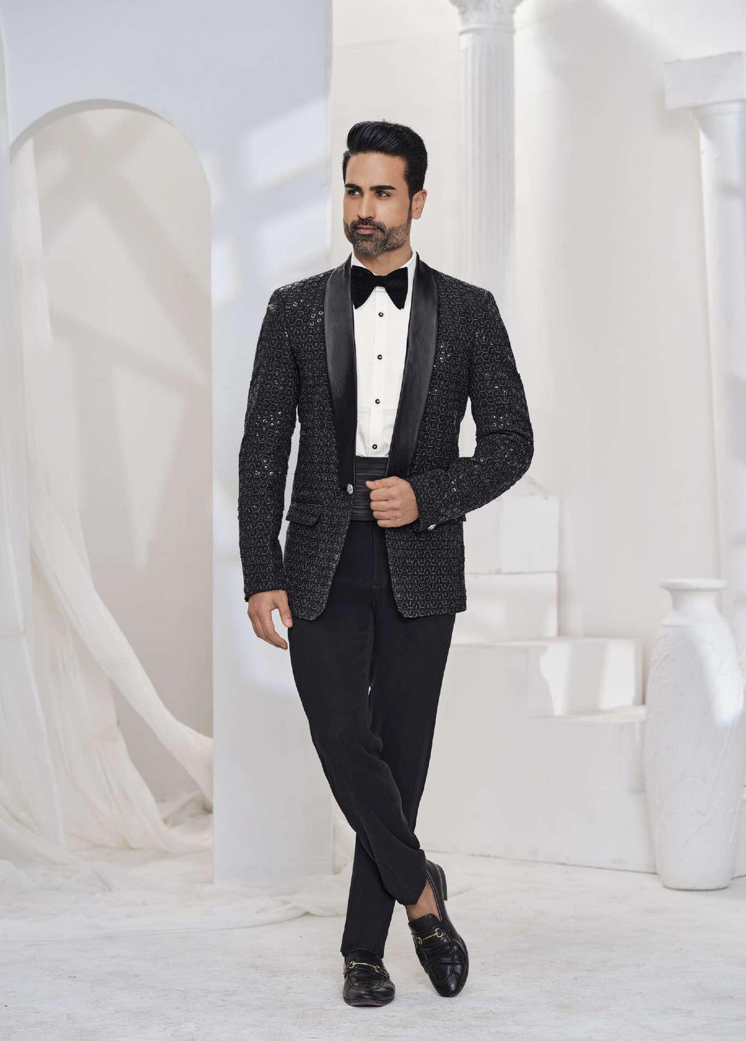 Luxury Menswear Formal Mens Suit Wedding Tuxedo Men's Suit Black Party ...