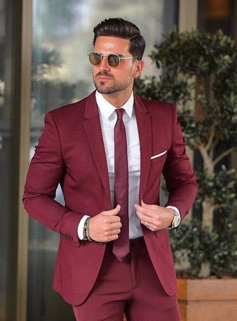 Buy Red Coat Pant Suit: Men's Formal Wedding Party Wear Online in India ...