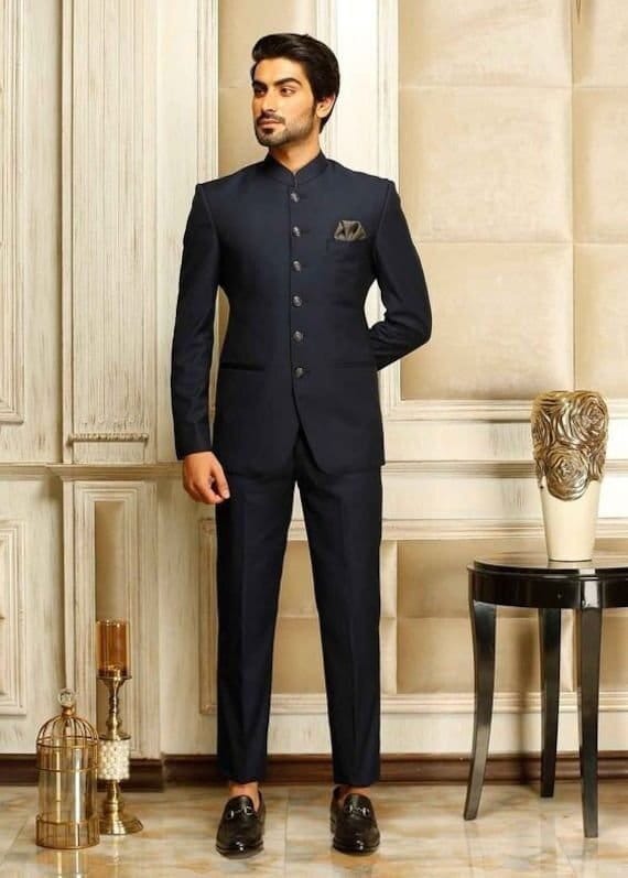 Madhu Couture Navy Blue Bandhgala Coat New Stylish Collection of ...
