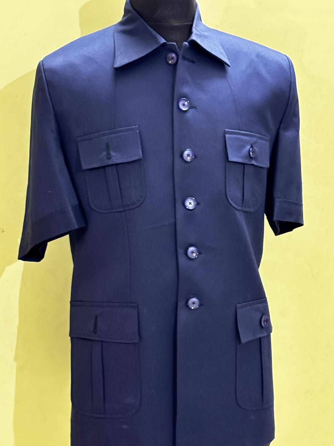 Navy Blue Half Sleeve Safari Suit for Men - Etsy