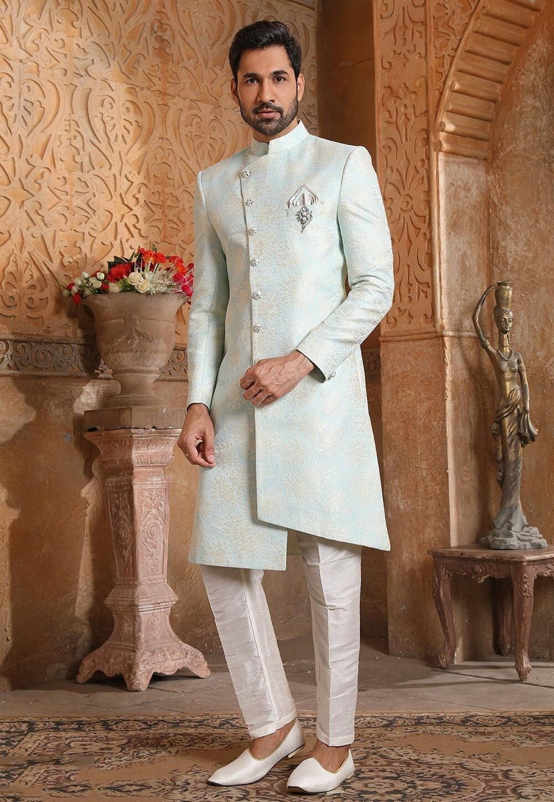 Madhu Couture Light Blue Indian Stylish Ethnic Traditional Partywear ...