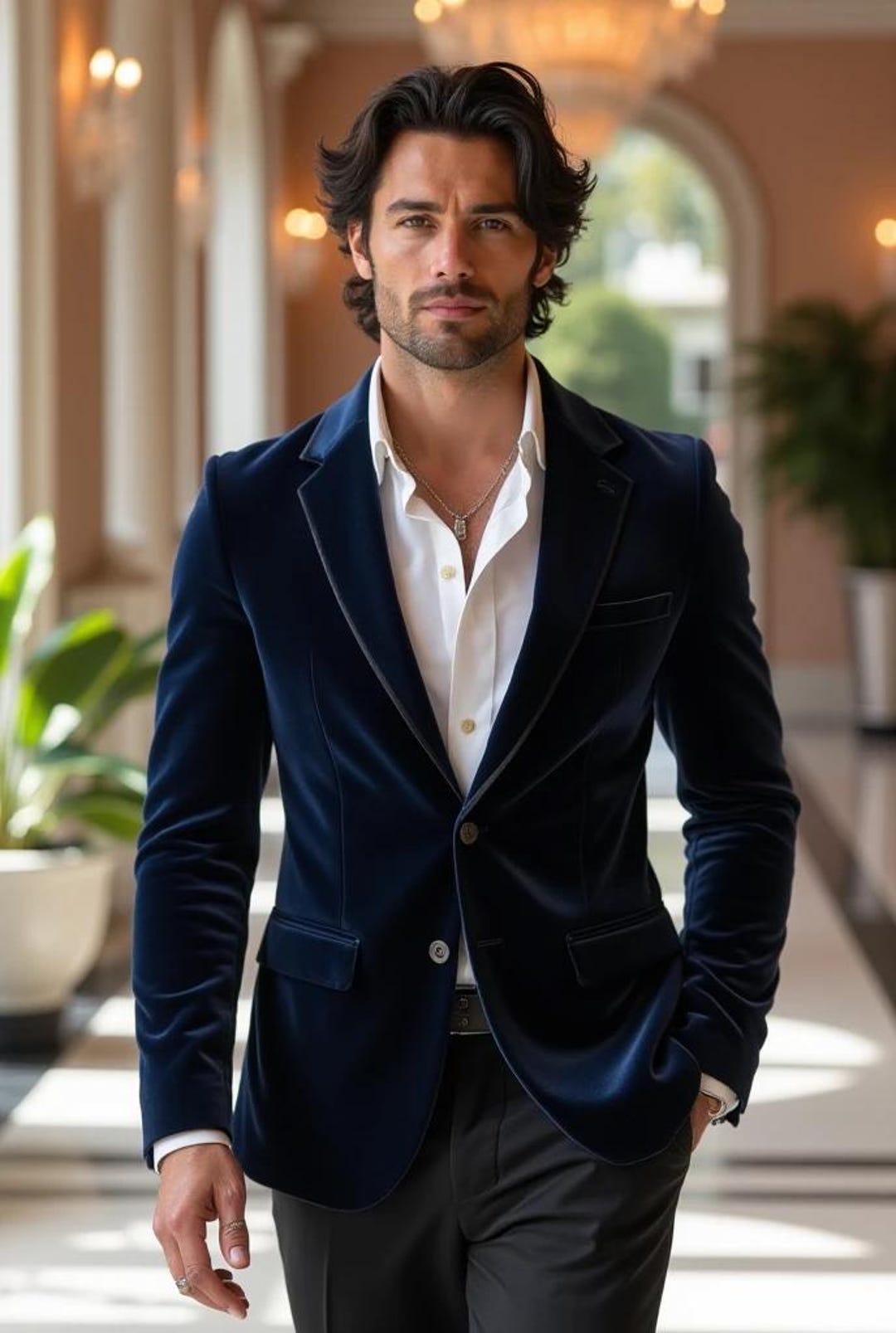 Blue Velvet Suit for Men Wedding Party Wear Outfit Men Suit Wedding ...