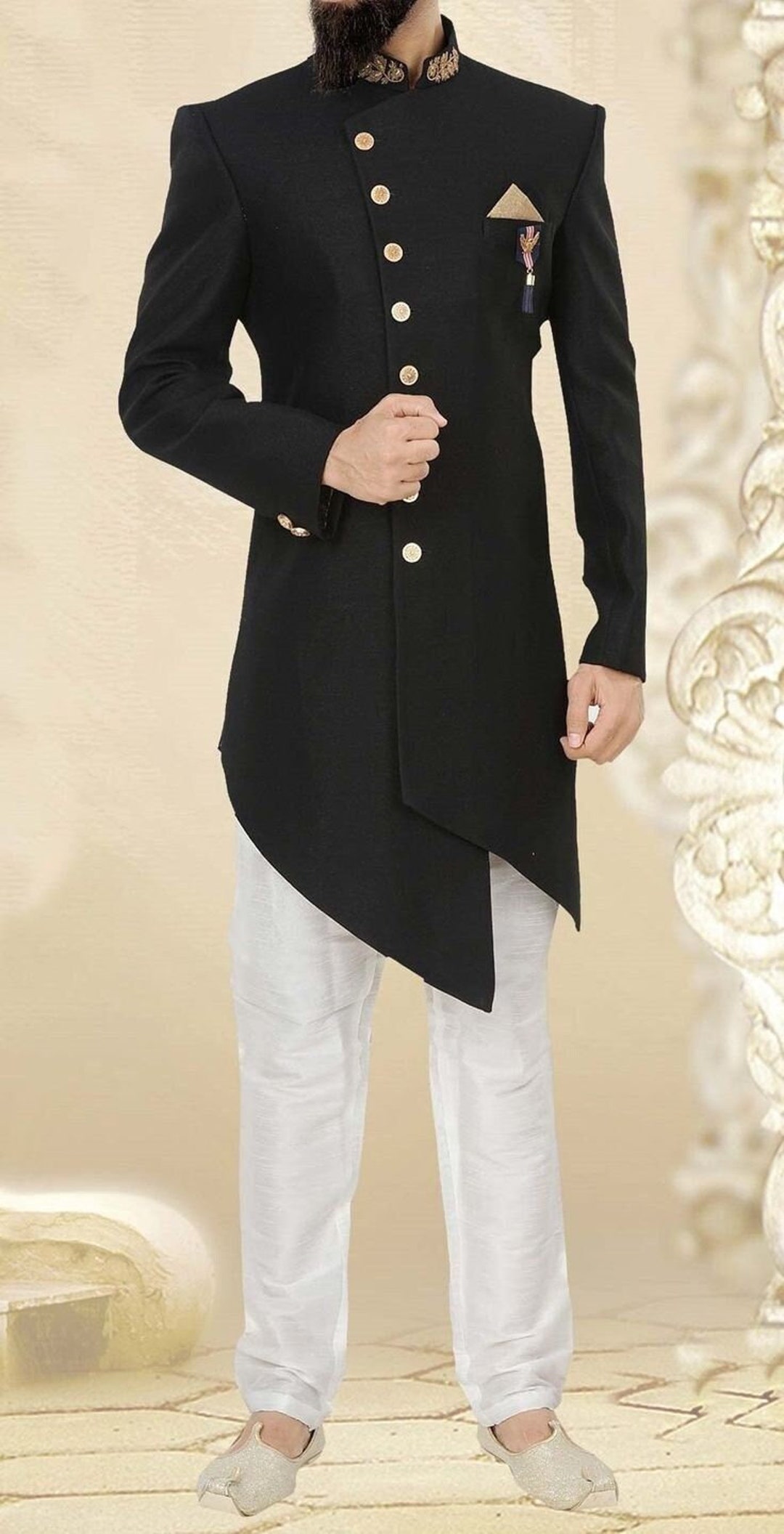 Black Indo Western Jodhpuri Coat Stylish Ethnic Wear Traditional Wear ...