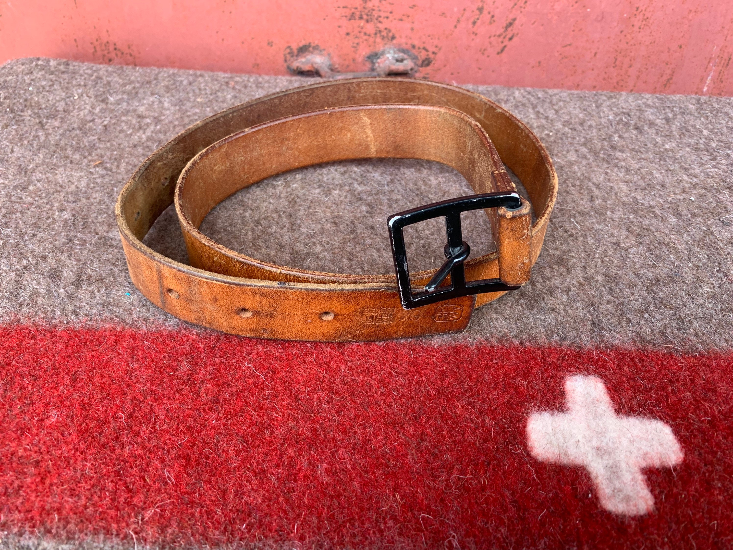military uniform military surplus rugged Vintage Swiss army brown ...
