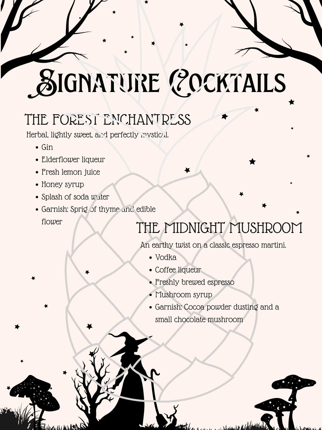 Magical Drink Menu - Etsy