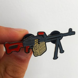 Machine Gun Enamel Lapel Pin Weapon Pin Hat Pin Badge | Etsy