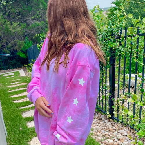 Hot Pink Star Sleeve Zip up Hoodie Preppy Sweatshirt Star - Etsy