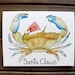 Santa Claws -- Crab Winter Holiday/christmas Watercolor Cardstock Pun ...