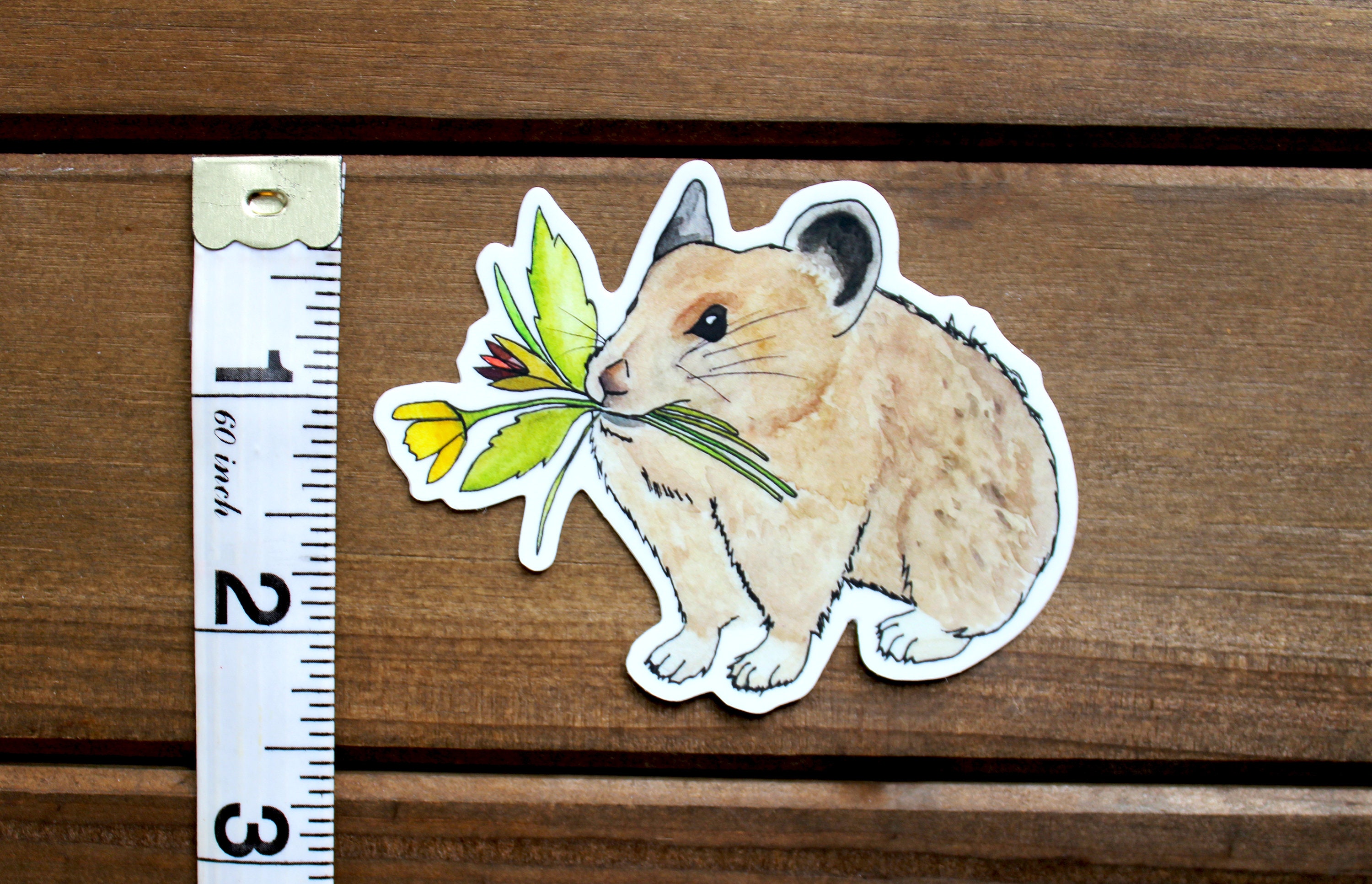 Pika Boquete Small Cute Sticker American Pika Flowers - Etsy