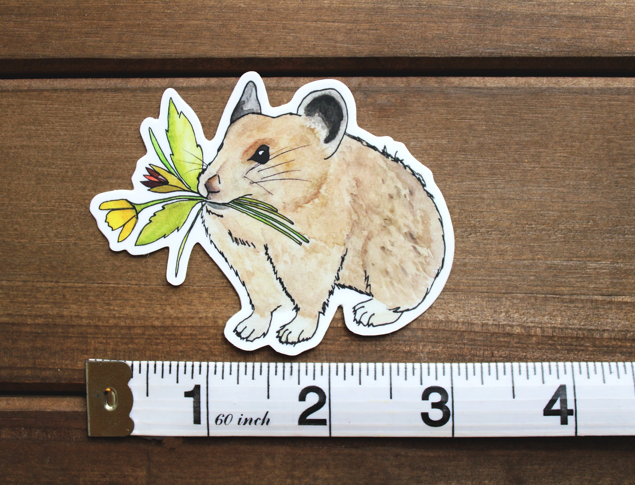 Pika Boquete Small Cute Sticker American Pika Flowers - Etsy