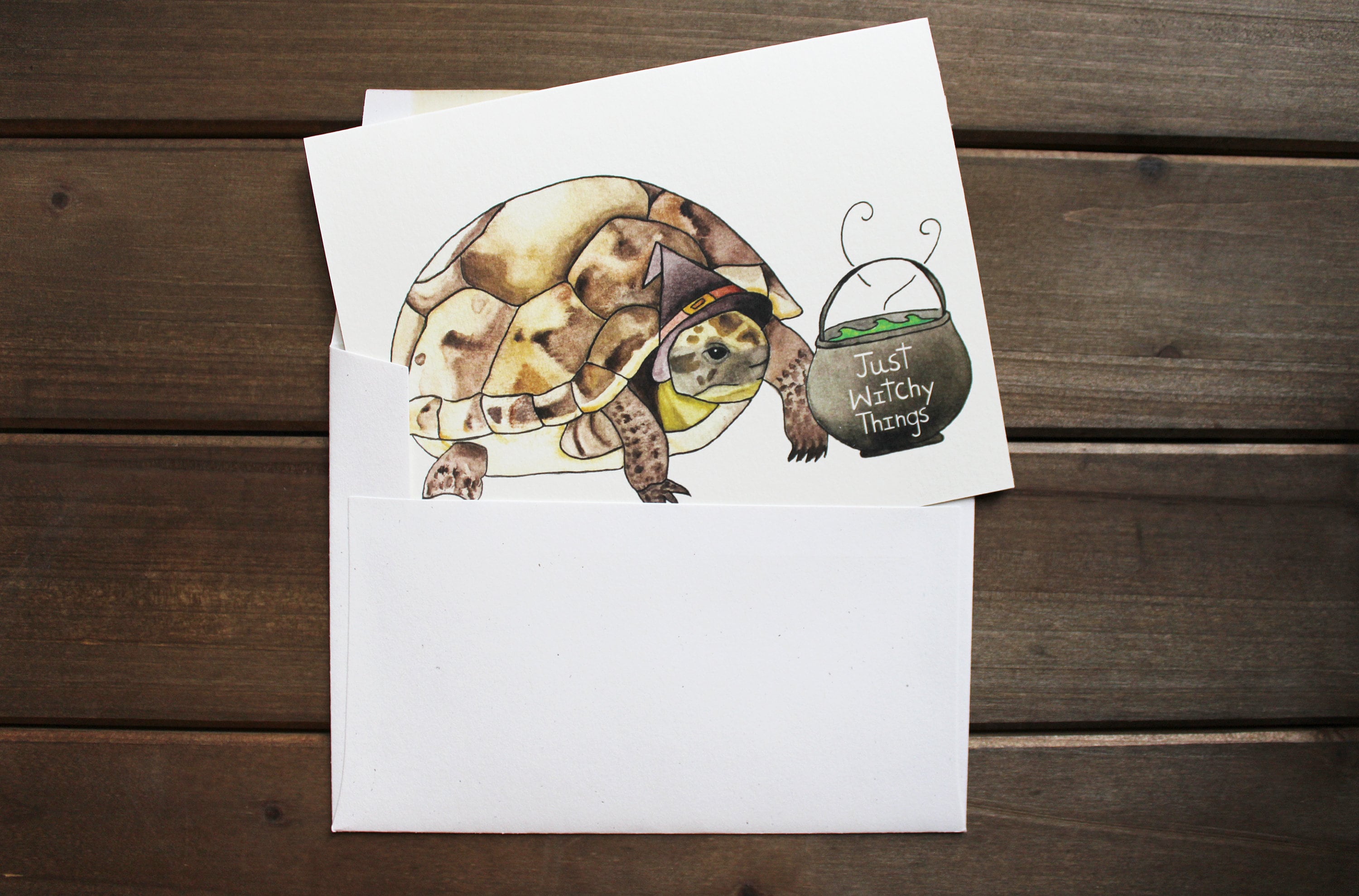 Just Witchy Things Cute Turtle Witch Halloween Greeting - Etsy