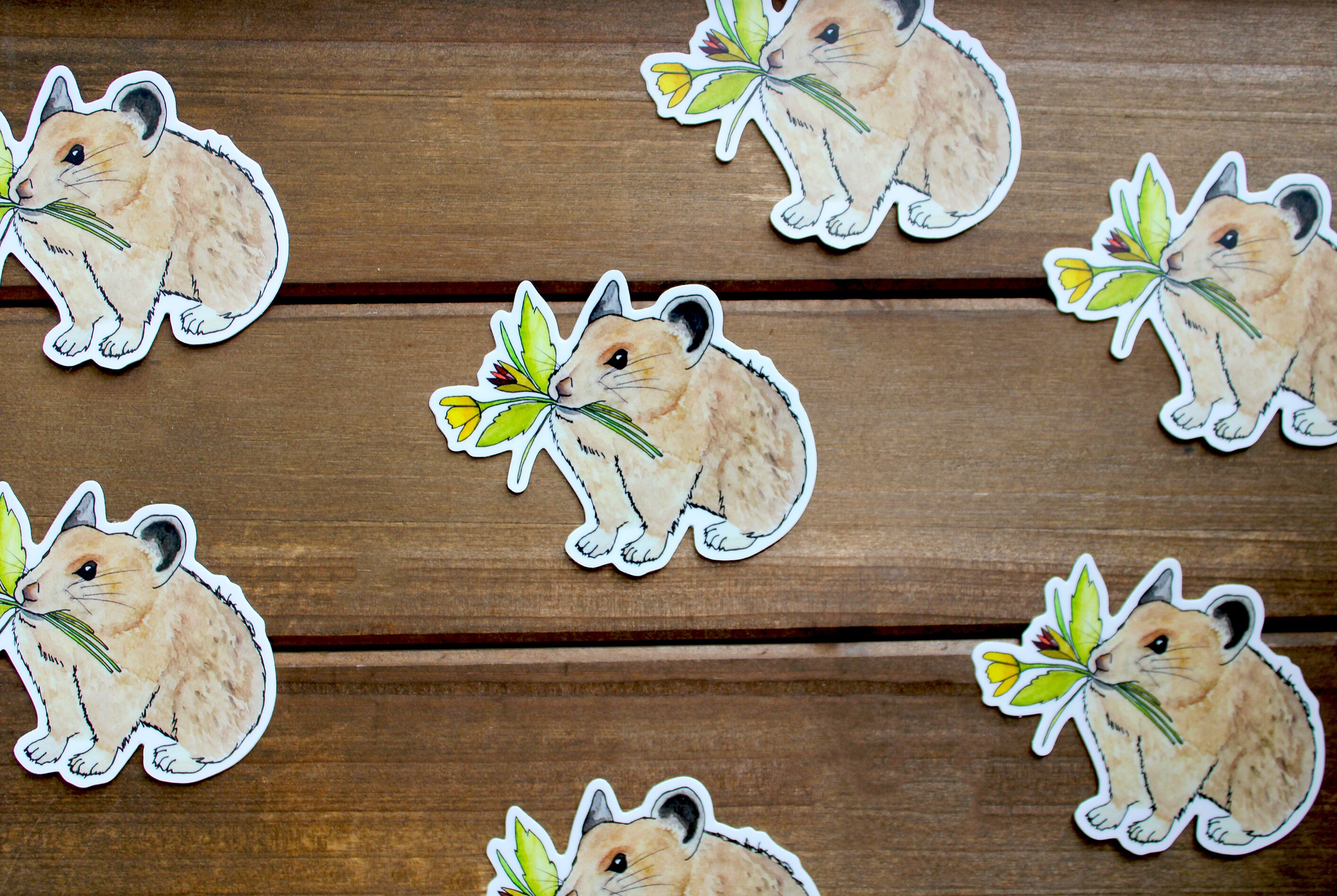 Pika Boquete Small Cute Sticker American Pika Flowers - Etsy