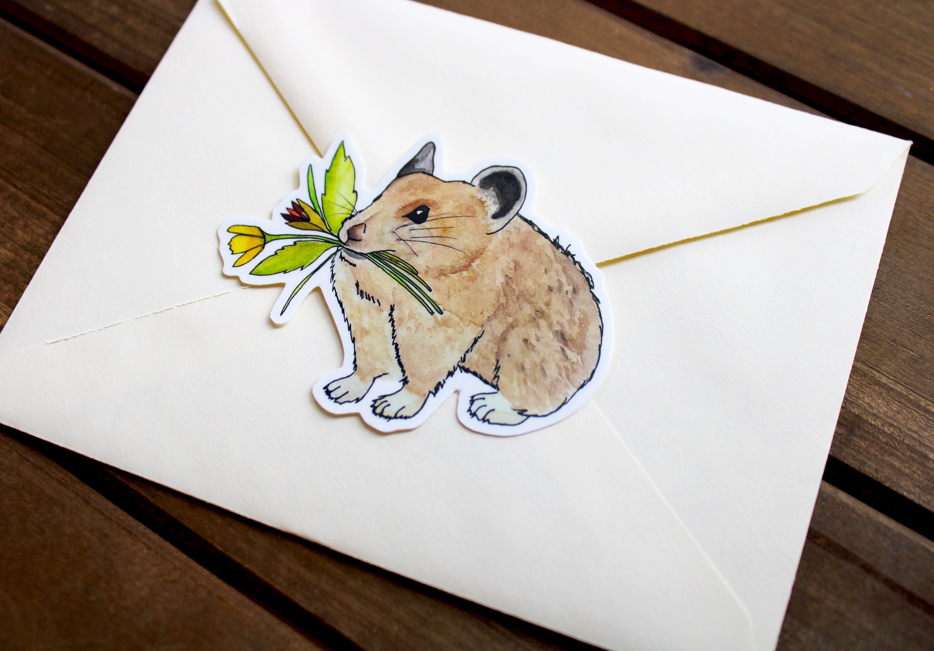Pika Boquete Small Cute Sticker American Pika Flowers - Etsy