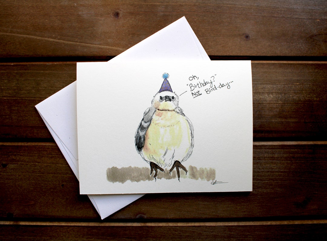 Happy Birdday Cardstock Bird Birthday Party Card - Etsy