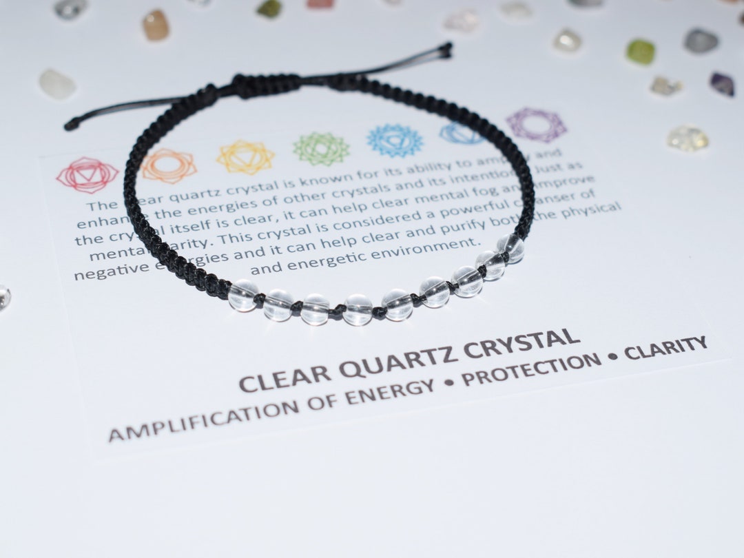Quartz Crystal Bracelet Men Women, Quartz Crystal Beads Adjustable ...