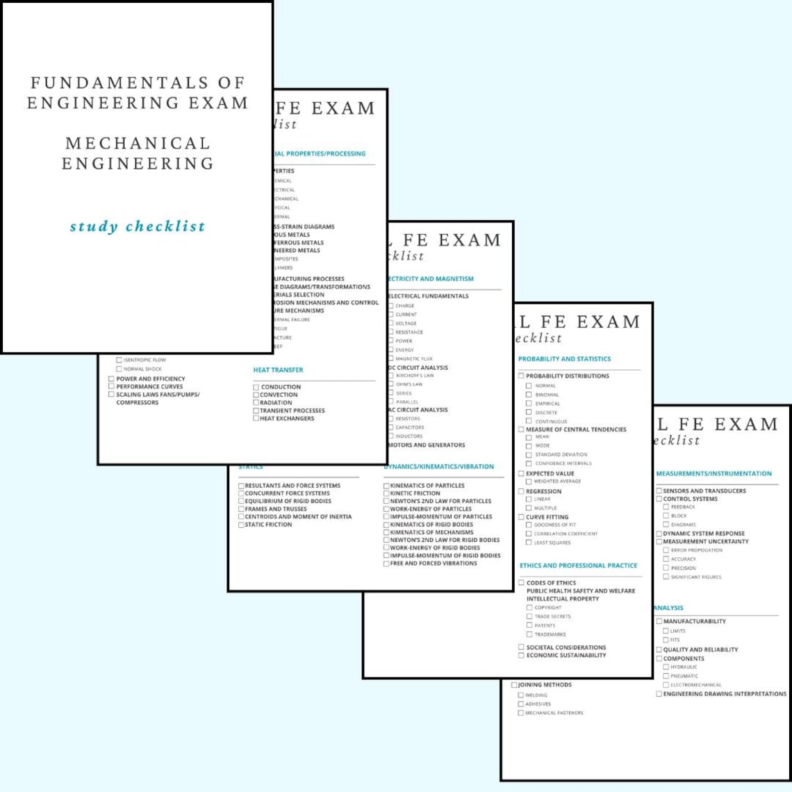 FE Exam Prep Fundamentals of Engineering Mechanical Exam Study Guide ...