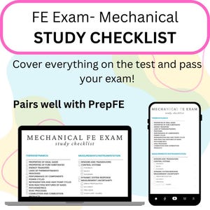 FE Exam Prep Fundamentals of Engineering Mechanical Exam Study Guide Checklist - Etsy