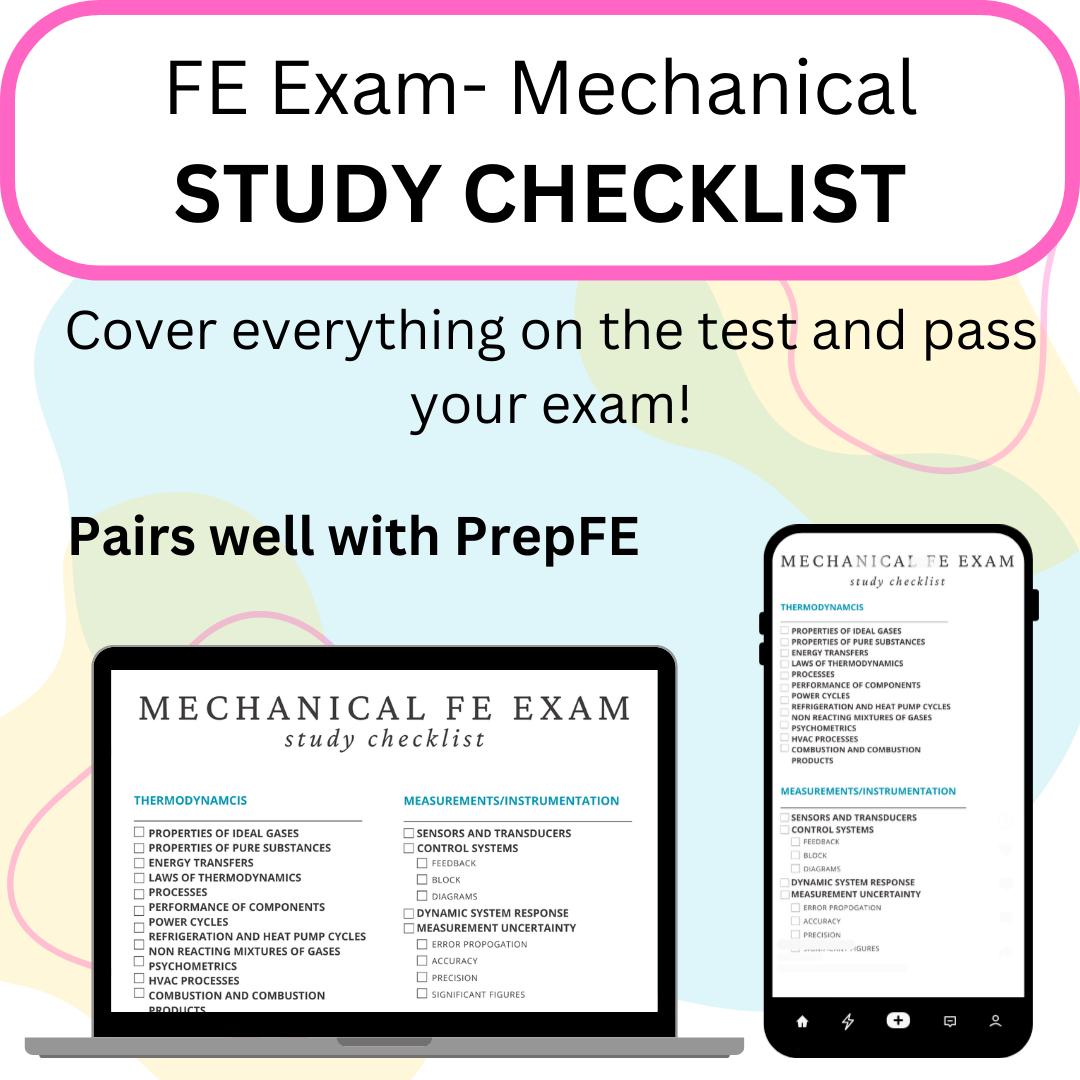 FE Exam Prep Fundamentals of Engineering Mechanical Exam Study Guide ...