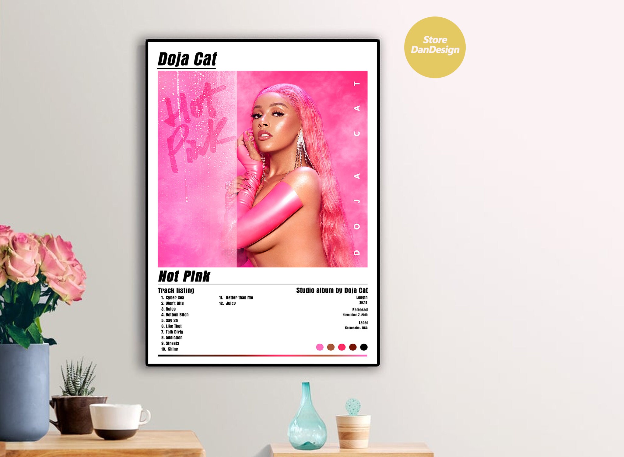 Doja Cat Hot Pink Album Cover Poster Etsy