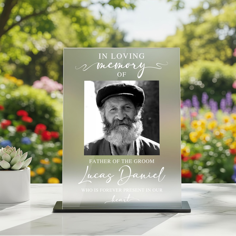 In Loving Memory Photo Sign, Custom Memory Acrylic Sign, Reserved ...