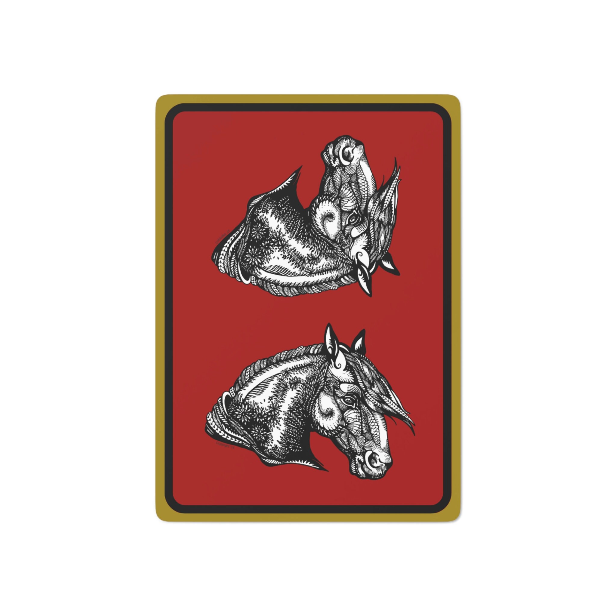 HORSE POKER CARDS, Playing Cards, Red Poker Cards, Vintage Horse ...