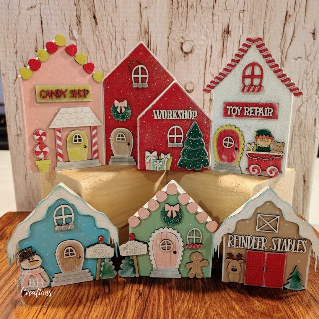 Christmas Village, Christmas Village Set, Wood Christmas Village ...