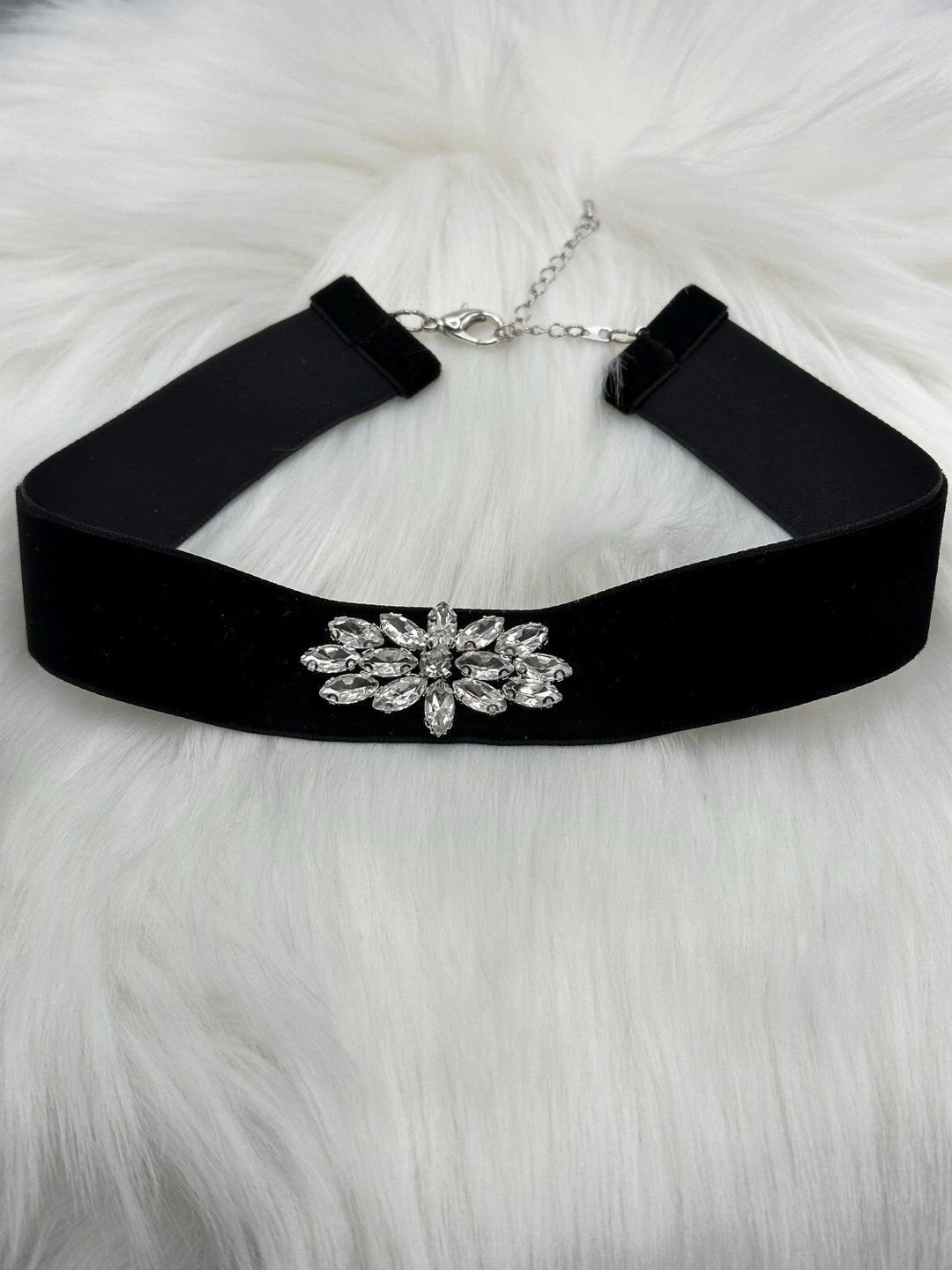 Luxury Velvet Choker With Sparkling Stones: Statement Necklace - Etsy