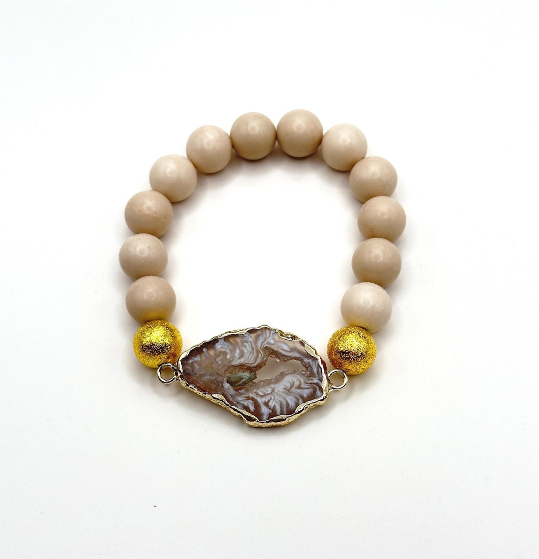 Bohemian Riverstone and Agate Bracelet - Etsy