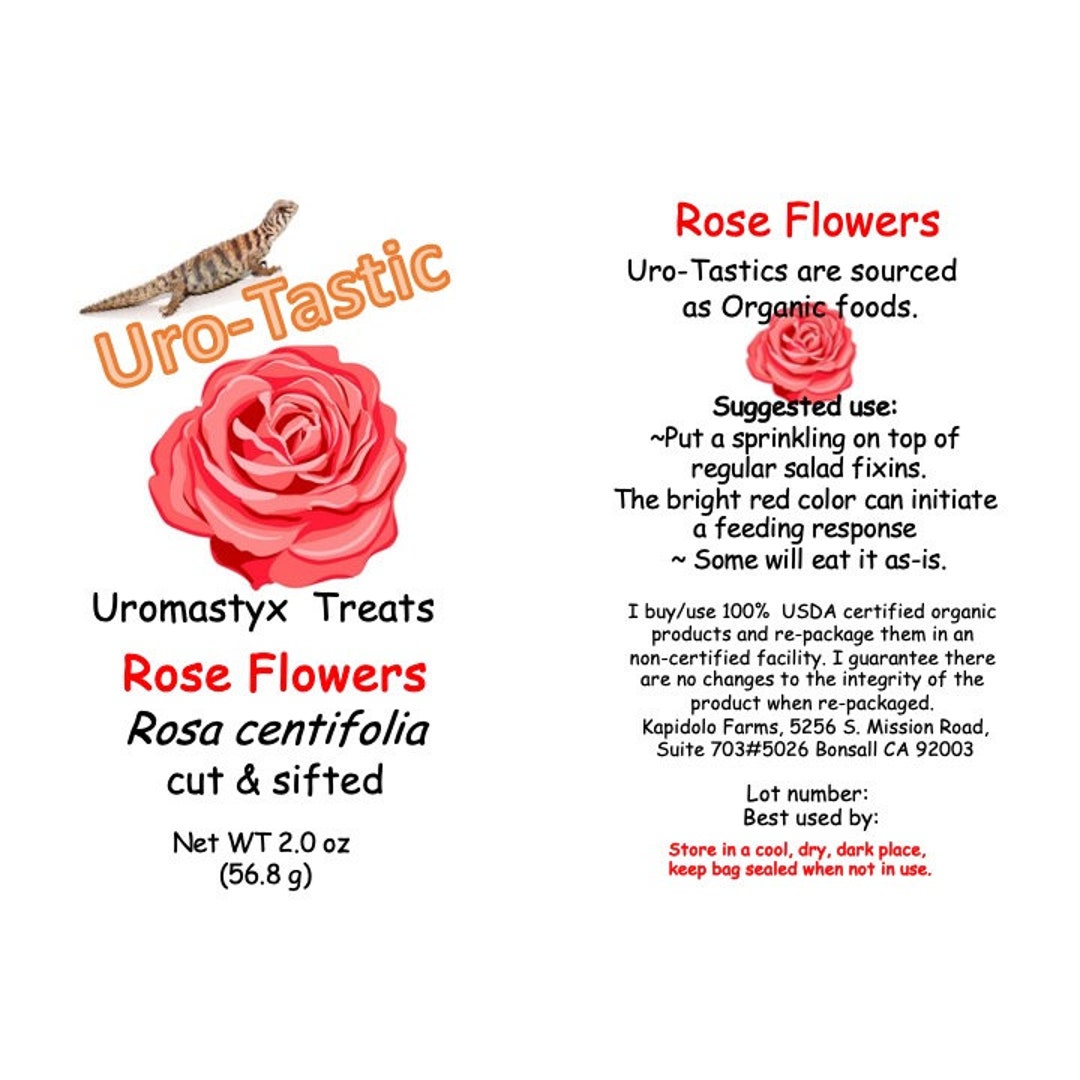 Uromastyx Treats by Uro-tastic. Organic Flowers. ROSE PETALS C/s 2 ...